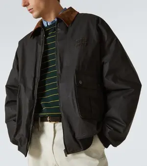 Miu Miu Coated Cotton Poplin Bomber Jacket