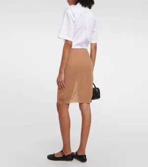 Miu Miu Logo Knitted Midi Skirt