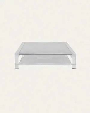 INTERLUDE HOME Surrey Acrylic Square Cocktail Table, Large - Clear
