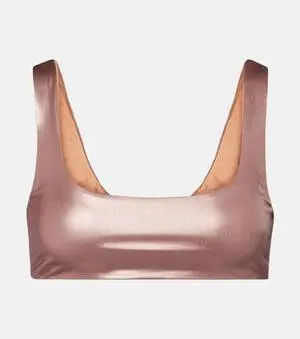 Jade Swim Rounded Edges Bikini Top - Brown