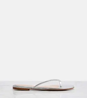 GIANVITO ROSSI India Metallic Leather Thong Sandals