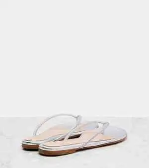 GIANVITO ROSSI India Metallic Leather Thong Sandals