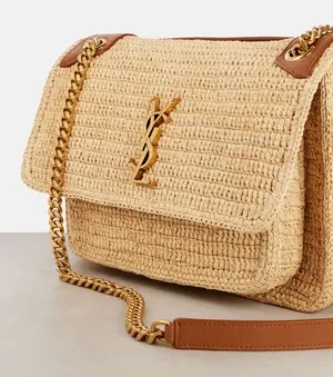 Saint Laurent Niki Medium Raffia Shoulder Bag