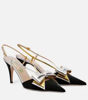 Valentino Garavani Bowow 85 Moire Slingback Pumps