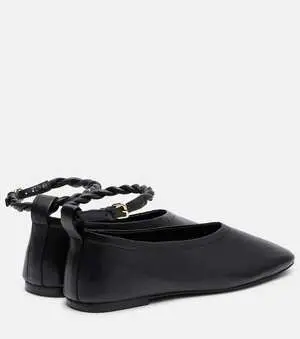 A.emery Steele Ballet Flats With Buckle-fastening Ankle Strap - Black