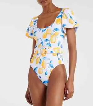 ALEXANDRA MIRO Jeanie Belted Printed Swimsuit - Multicoloured