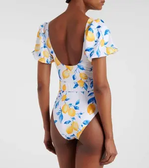 ALEXANDRA MIRO Jeanie Belted Printed Swimsuit - Multicoloured