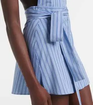 Prada Striped Halterneck Cotton Minidress