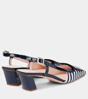 ROGER VIVIER Belle Vivier 45 Canvas Slingback Pumps - Multicoloured