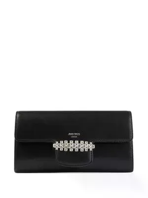 JIMMY CHOO Bing Crystal-embellished Wallet-on-chain - Black