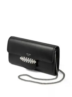 JIMMY CHOO Bing Crystal-embellished Wallet Chain - Black