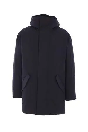 Aspesi Padded Water-Repellent Cotton-Blend Canvas Parka - Blue