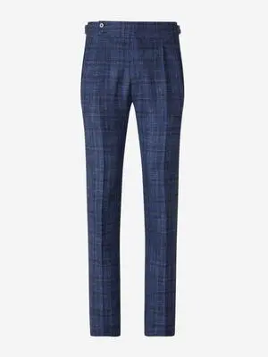 Scabal Wool Dress Trousers - Cobalt Blue