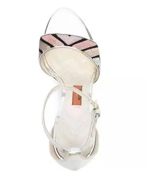Missoni 80mm Sequinned Sandals - Silver
