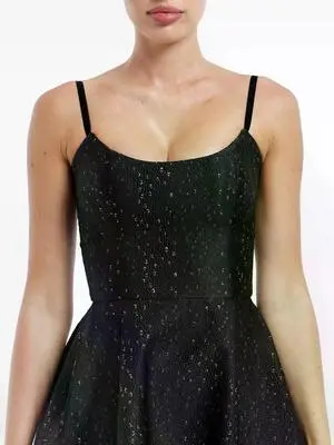 POST MERIDIEM Jacquard Corset-bustier Midi Dress - Black