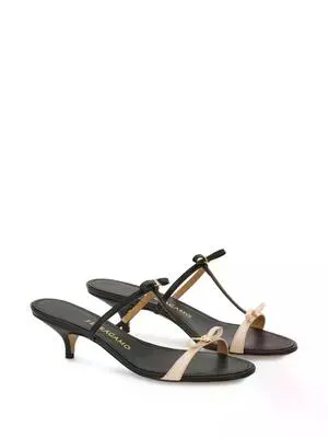 FERRAGAMO Bow T-strap Kitten-heel Sandals