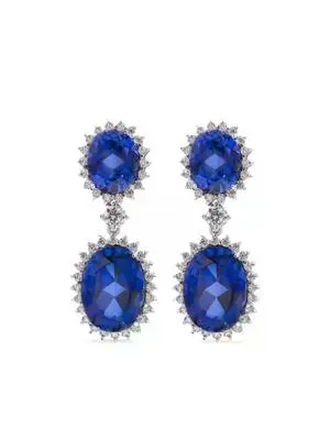 JUWELINA PARIS Prima Donna Crystal Drop Earrings - Silver