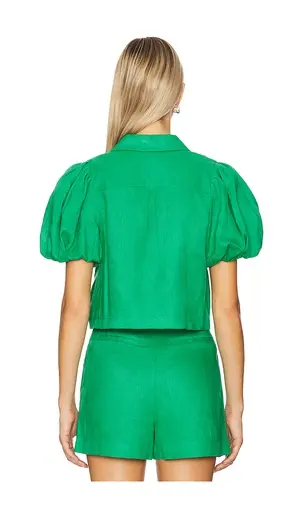 Yumi Kim Ali Top With Puff Sleeves And Front Tie Closure