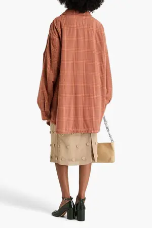 MAISON MARGIELA Oversized Checked Cotton-flannel Shirt - Brick