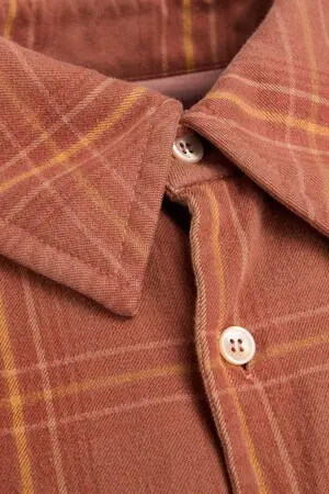 MAISON MARGIELA Oversized Checked Cotton-flannel Shirt - Brick