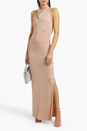 Magda Butrym Draped Stretch-jersey Halterneck Gown
