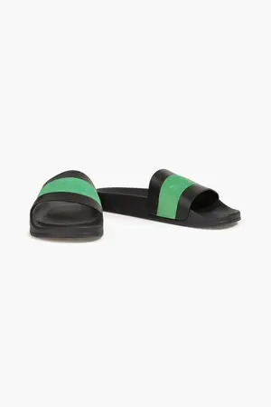 Frescobol Carioca Humberto Striped Leather Slides