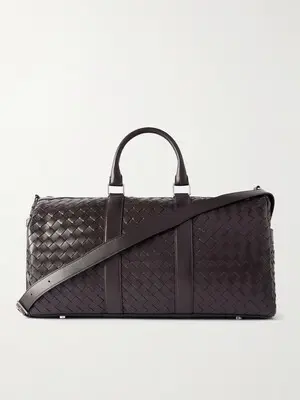 Bottega Veneta Intrecciato Leather Weekend Bag - Brown