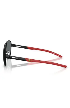 SCUDERIA FERRARI 59mm Polarized Aviator Sunglasses - Matte Black