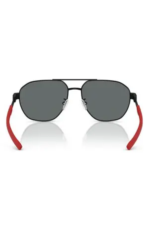 SCUDERIA FERRARI 59mm Polarized Aviator Sunglasses - Matte Black