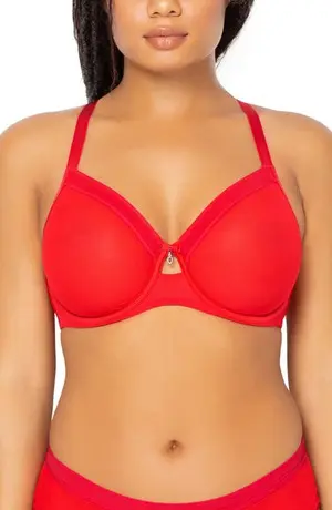 CURVY COUTURE Sheer Mesh Underwire Unlined Bra Crantastic