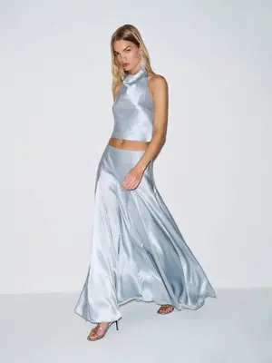 REFORMATION Sera Silk Two-piece Set - Blue
