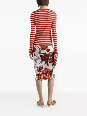 Dolce & Gabbana Striped Cardigan - Red