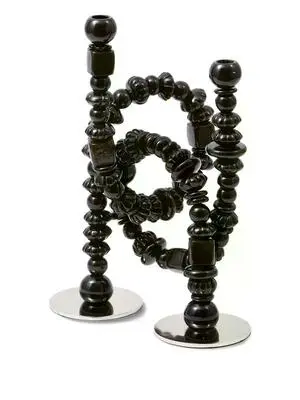 POLSPOTTEN Beads Candle Holder - Black