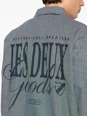 LES DEUX Striped Denim Jacket