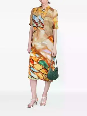 YAVI Graphic-print Midi Dress