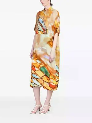 YAVI Graphic-print Midi Dress