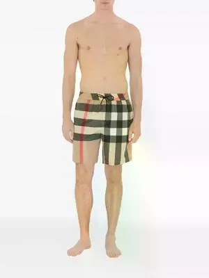 Burberry Checked Swim Shorts - Neutrals