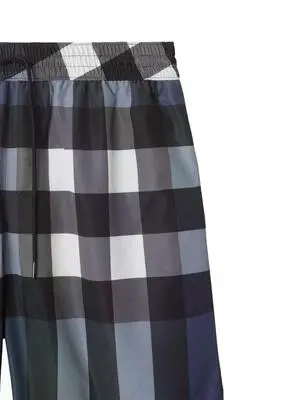 Burberry Checked Swim Shorts - Grey
