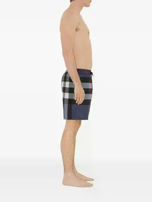 Burberry Checked Swim Shorts - Grey