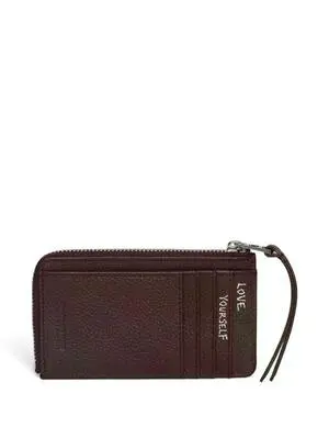 Zadig&Voltaire Grained Leather Card Holder - Purple