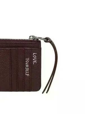 Zadig&Voltaire Grained Leather Card Holder - Purple