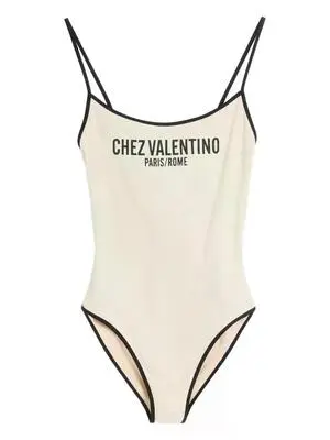 Valentino Garavani Piqué Swimsuit - Neutrals