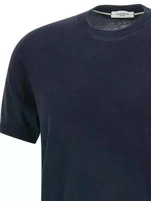 PAOLO PECORA Silk-blend T-shirt - Blue