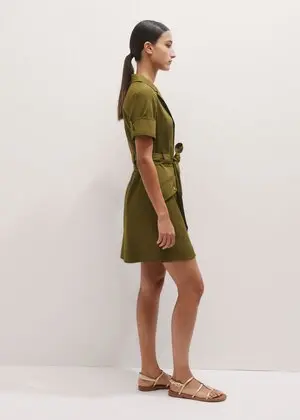 ME+EM Collared Utility Shirt Dress With Belt