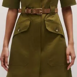 ME+EM Collared Utility Shirt Dress With Belt