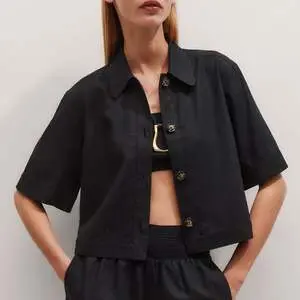ME+EM Crease-less Linen Boxy Crop Shirt
