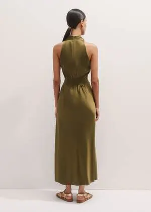 ME+EM Draped Halterneck Maxi Dress