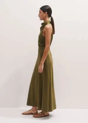 ME+EM Draped Halterneck Maxi Dress