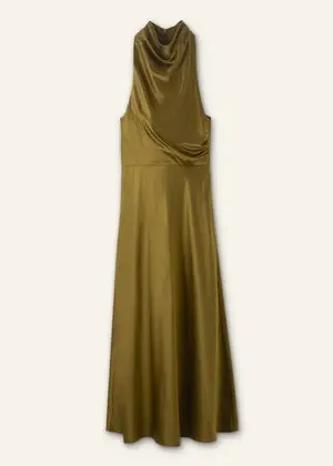 ME+EM Draped Halterneck Maxi Dress