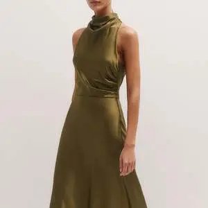 ME+EM Draped Halterneck Maxi Dress